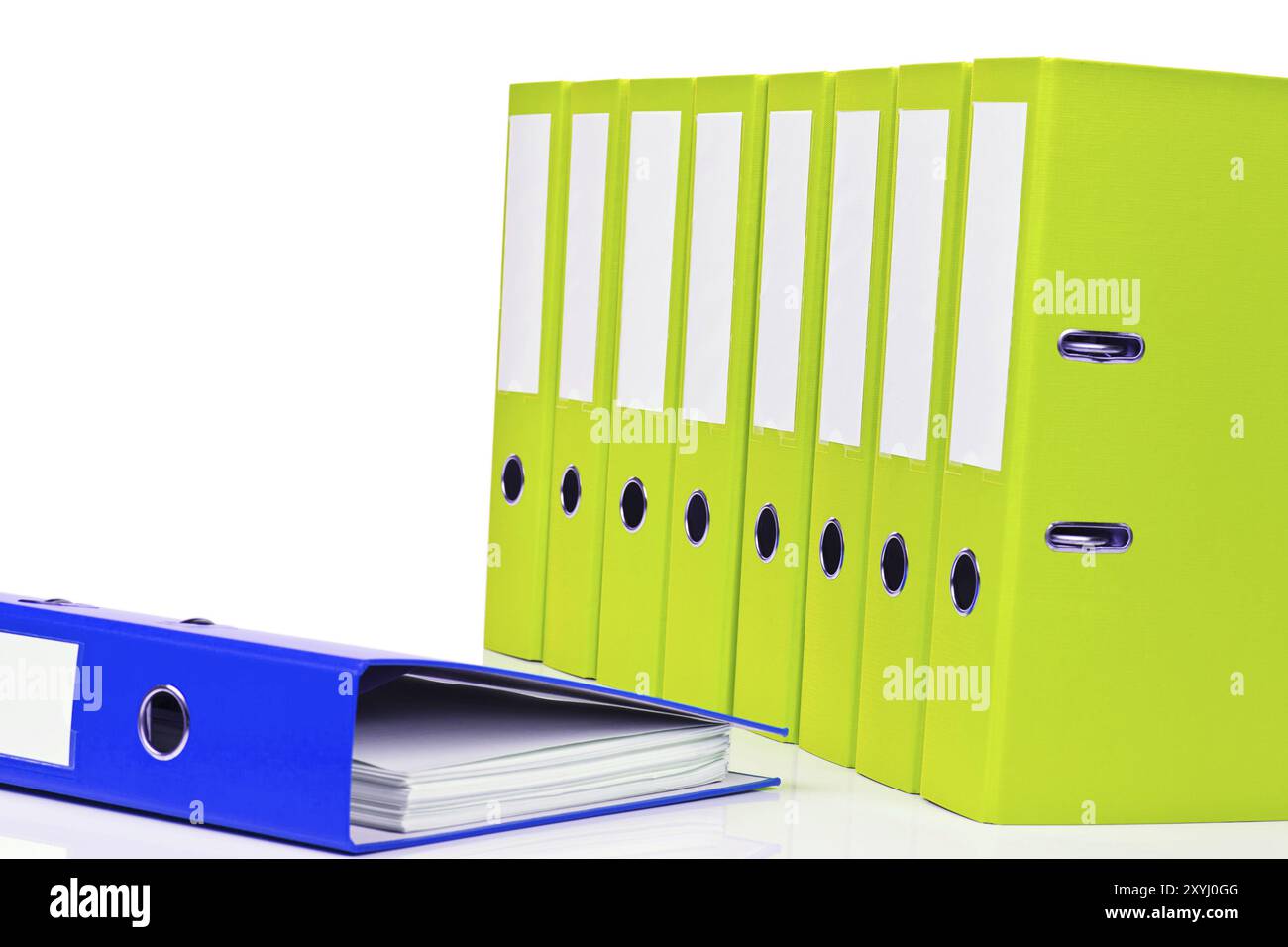 Yellow folders in the office, studio Stock Photo - Alamy