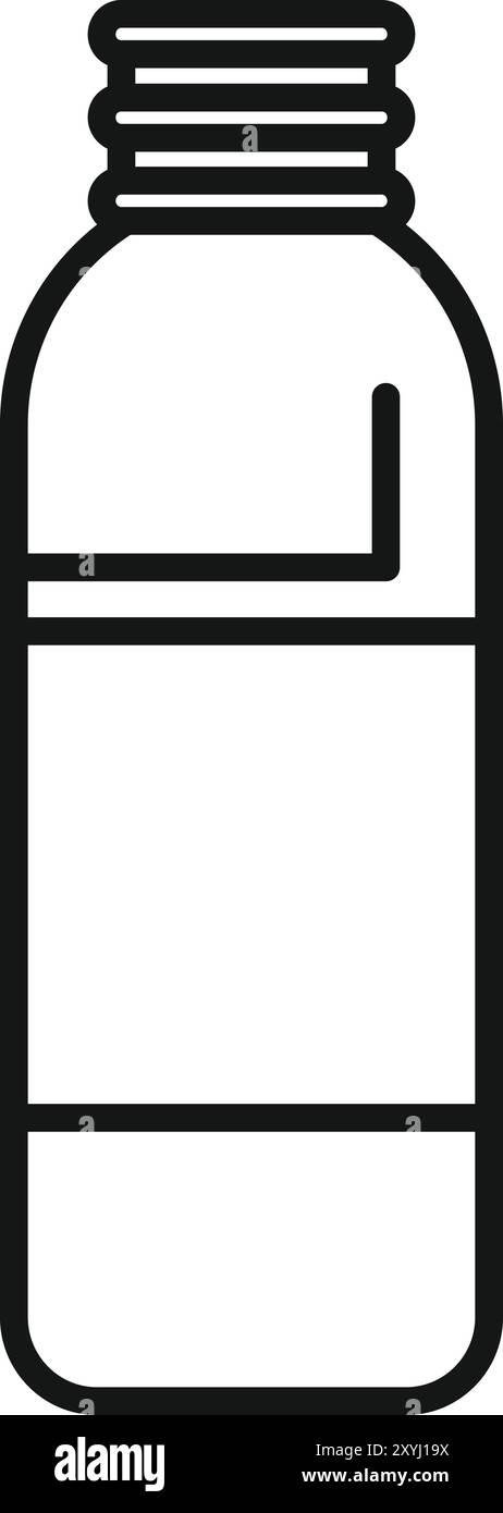 Simple line drawing representing a plastic bottle, ideal for projects ...