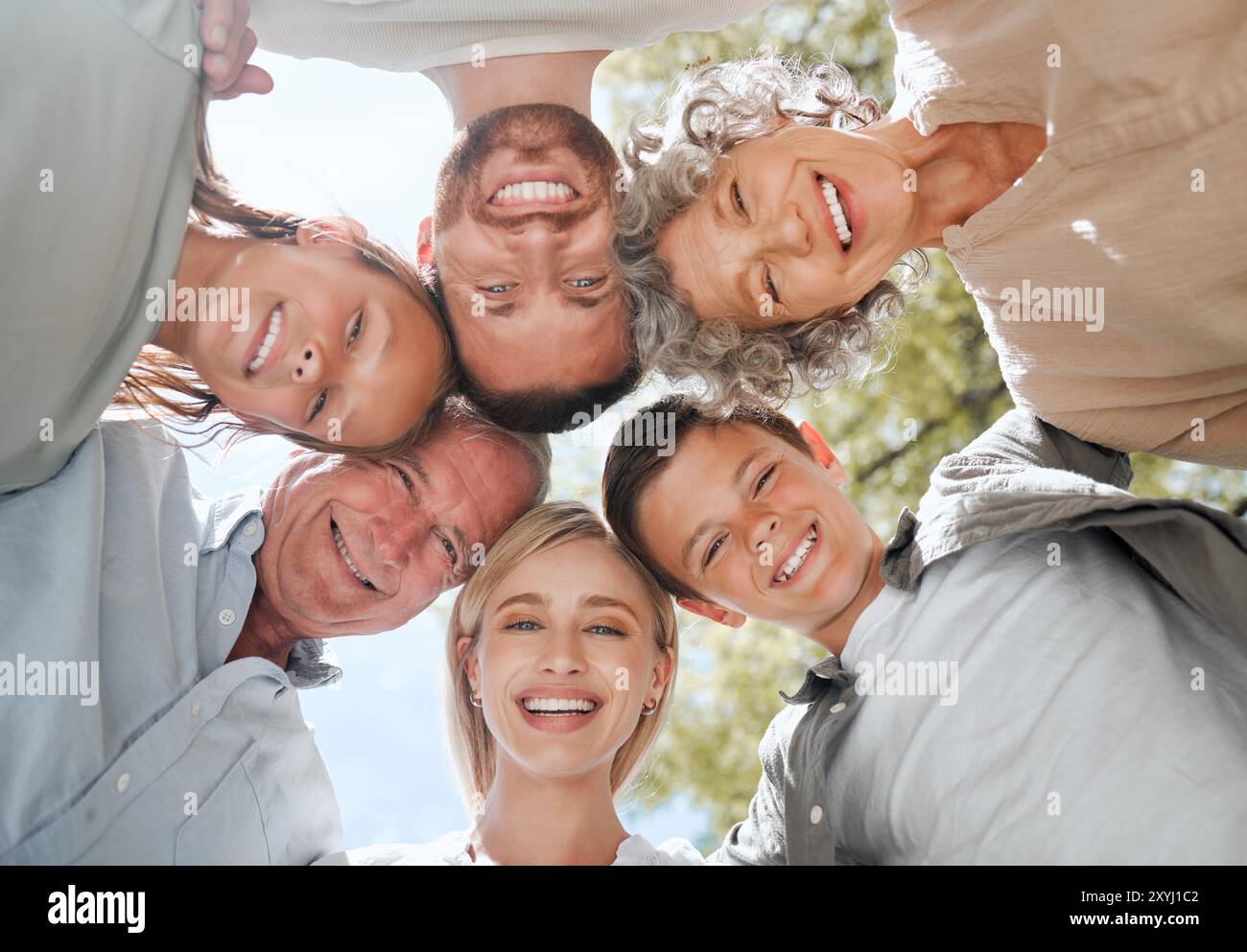Family, huddle and children portrait outdoor with smile, happy and ...