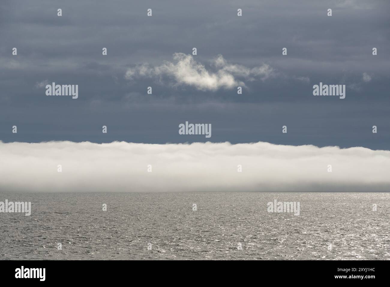 Off the west coast of Vancouver Island, a huge wall of fog has formed ...