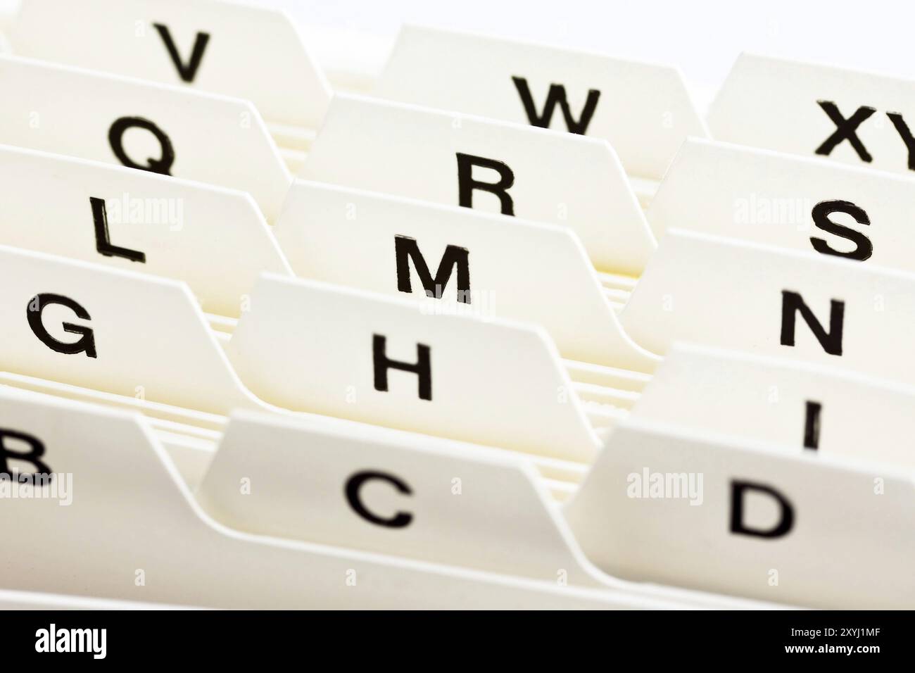 An alphabetical index for index cards, Studio Stock Photo - Alamy