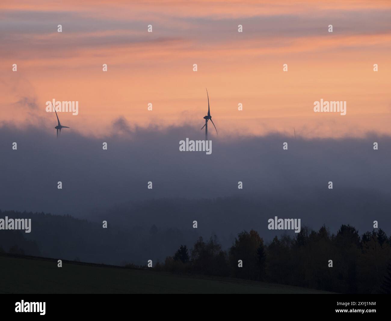 Turbines in misty atmosphere hi-res stock photography and images - Alamy