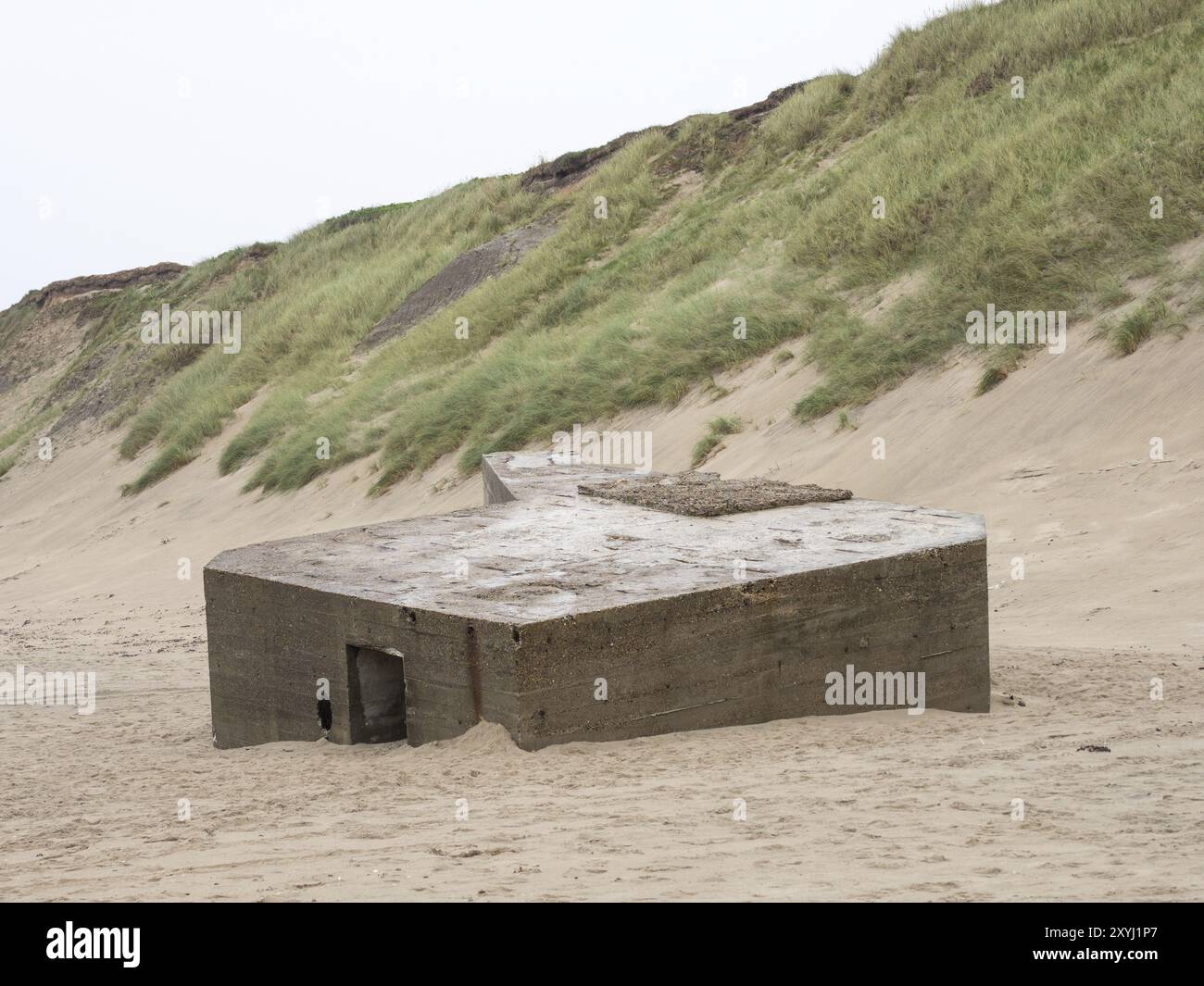Ruins of a World War II bunker on the coast of Denmark Stock Photo - Alamy