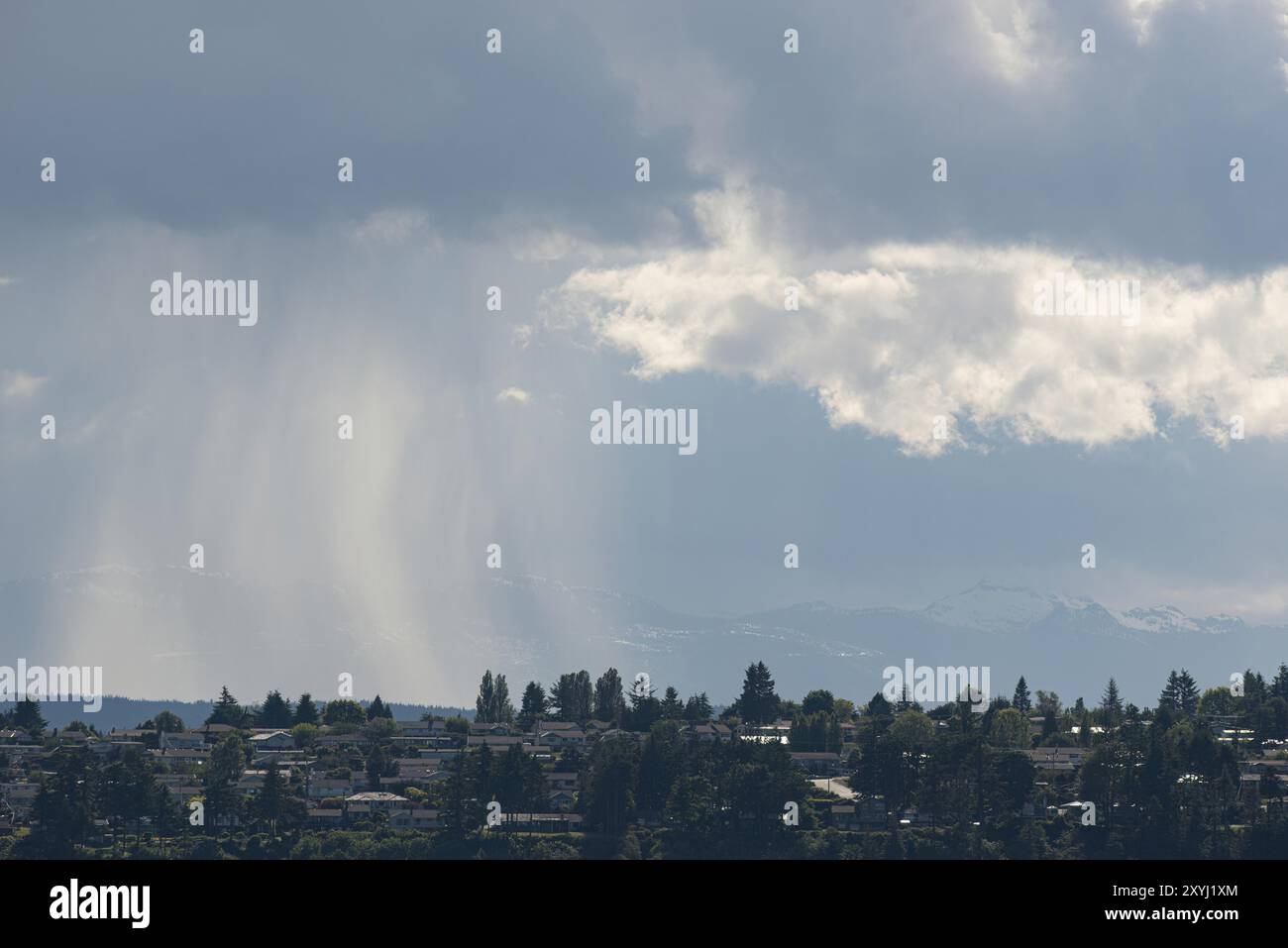 Rain over Campbell River on Vancouver Island in Canada Stock Photo - Alamy