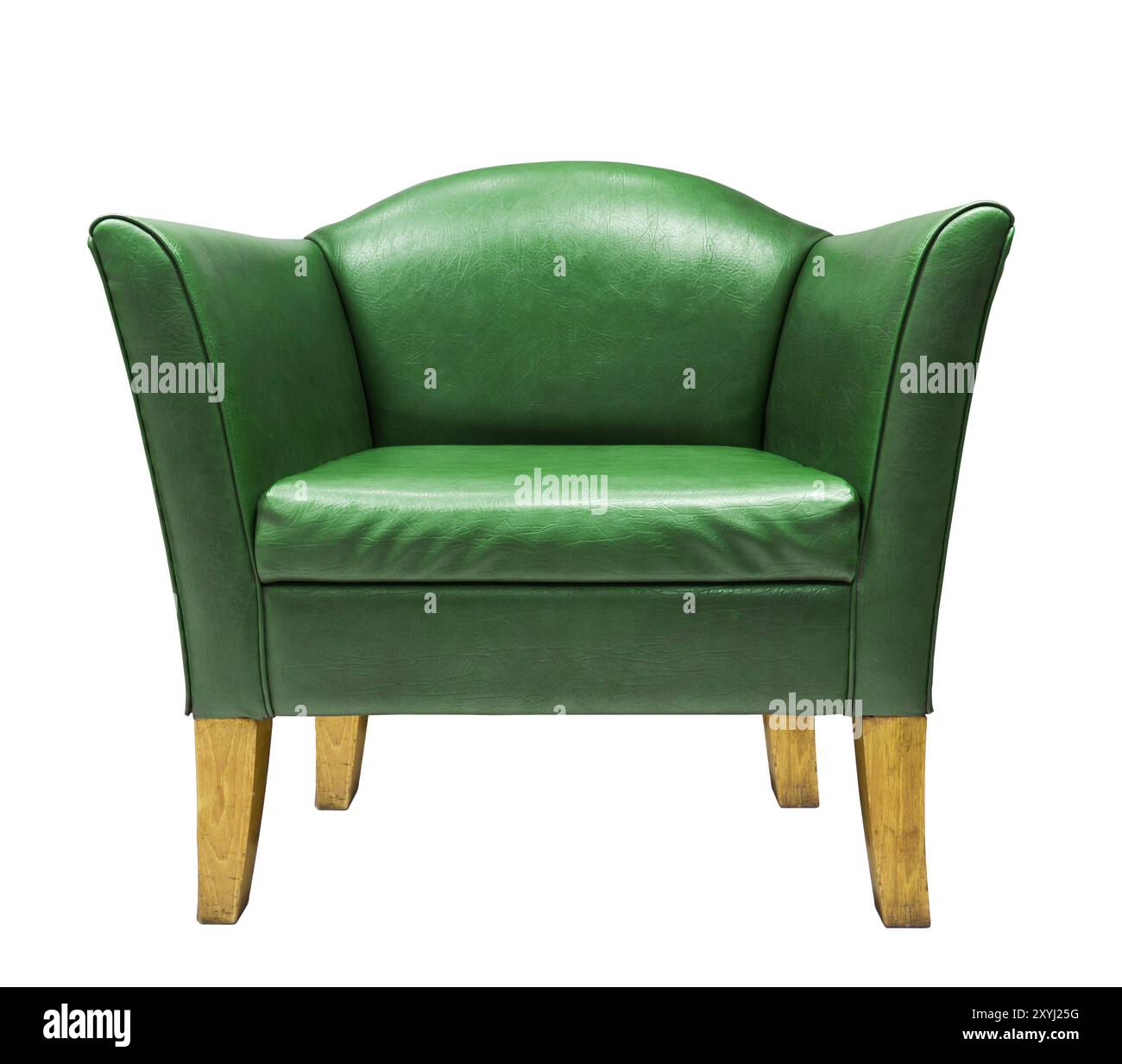 Expensive green leather armchair isolated on white background Stock ...