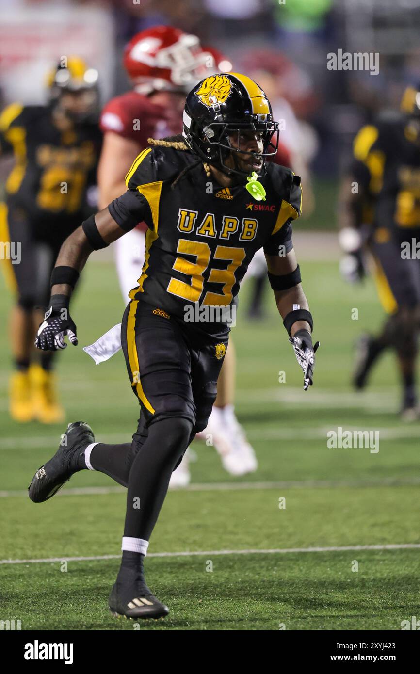 August 29, 2024: UAPB defensive back Shawn Wilson #33 comes down the ...