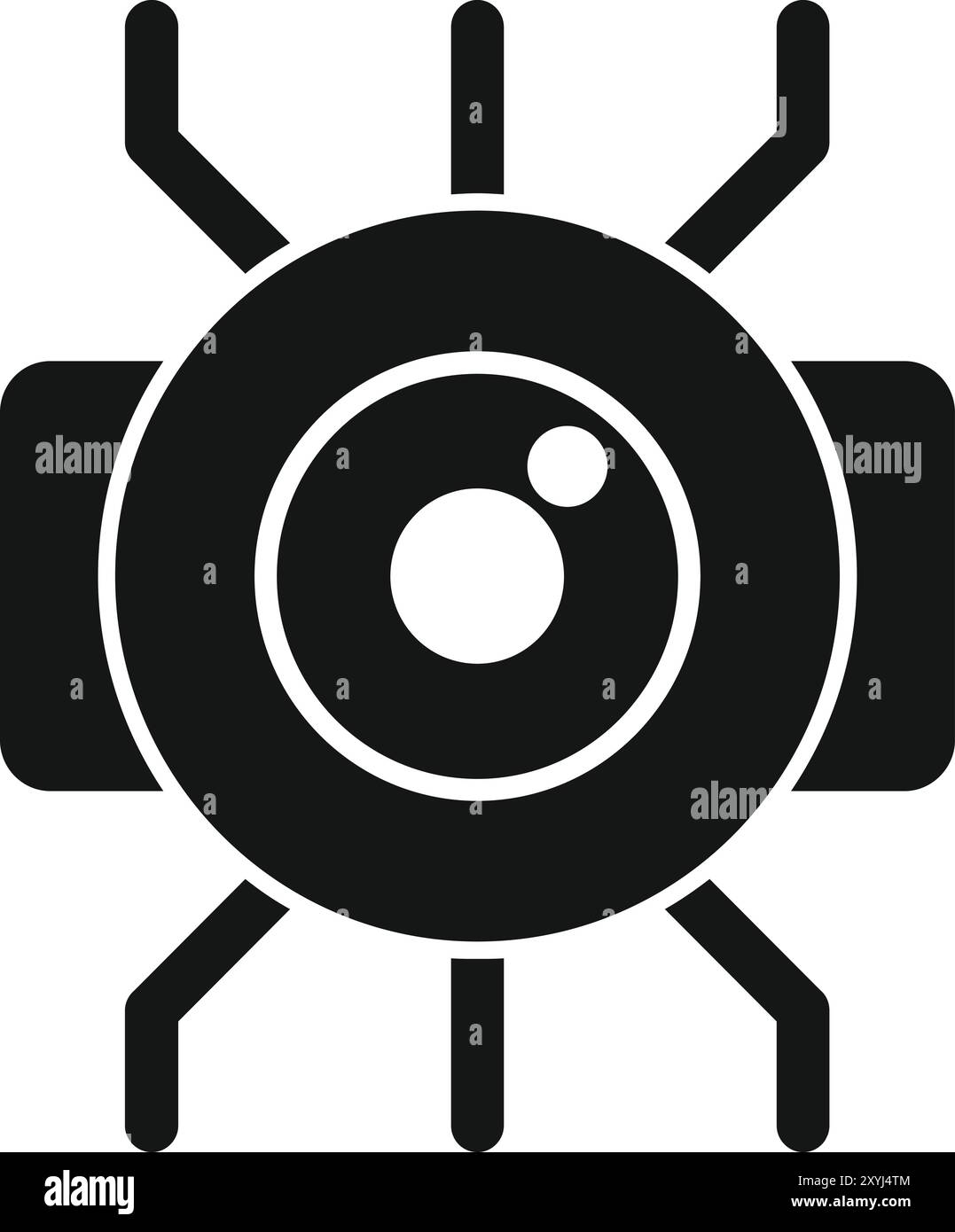 Simple vector icon representing a smart home camera using face ...