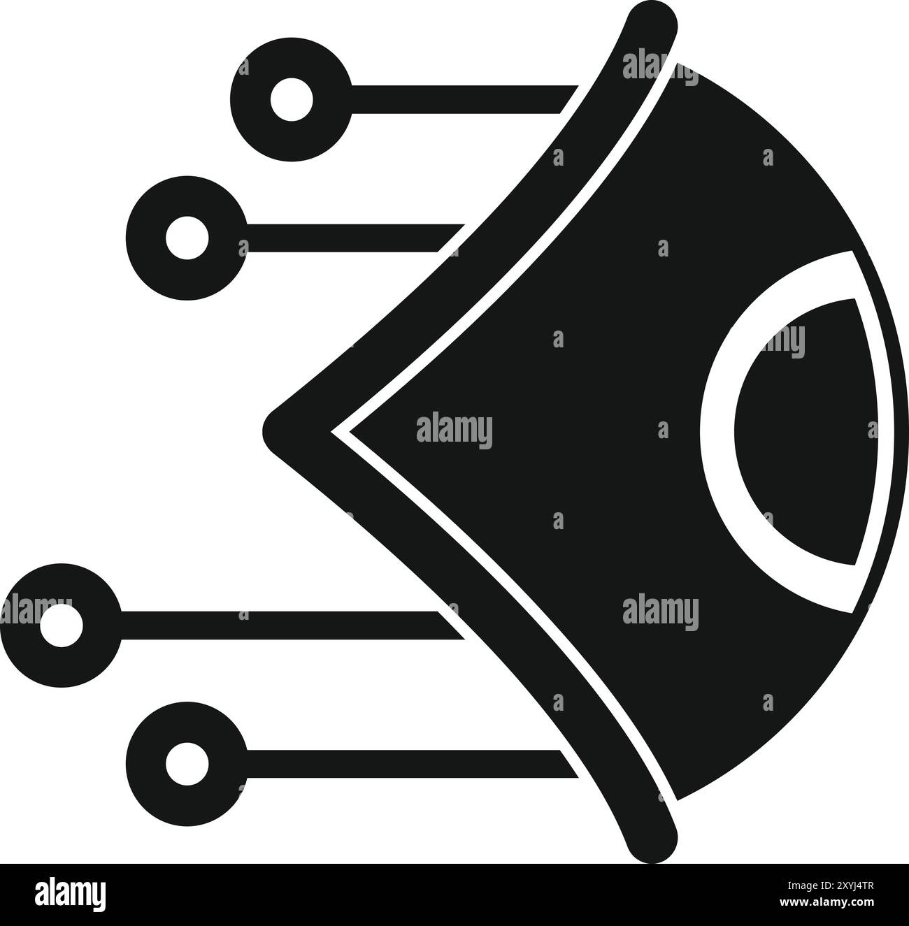 Simple icon representing a cyber eye scanning system monitoring network ...