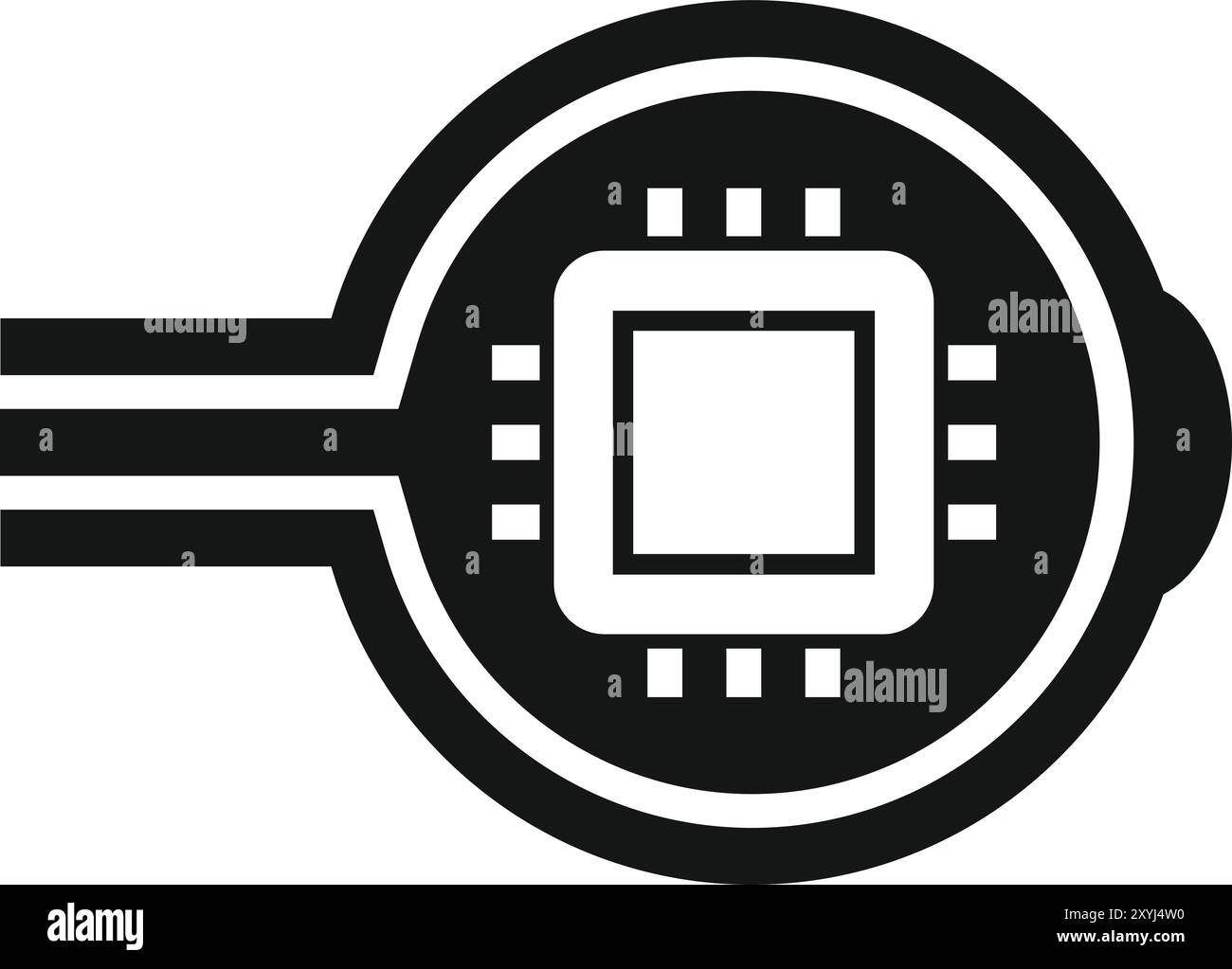 Electronic eye with microchip is scanning and processing data, concept ...