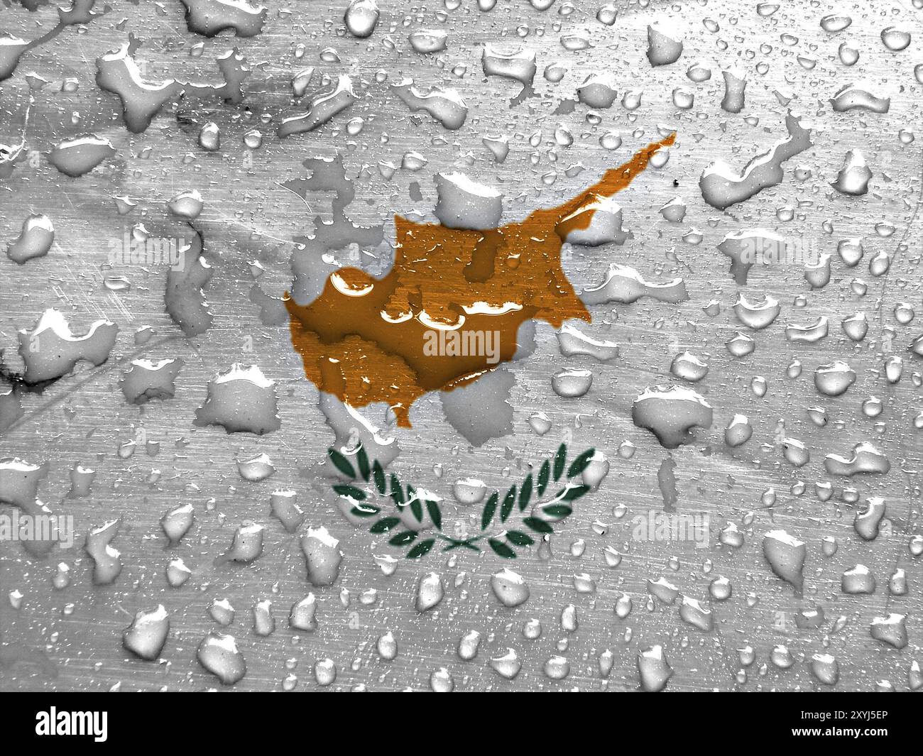 Flag of Cyprus with rain drops Stock Photo - Alamy
