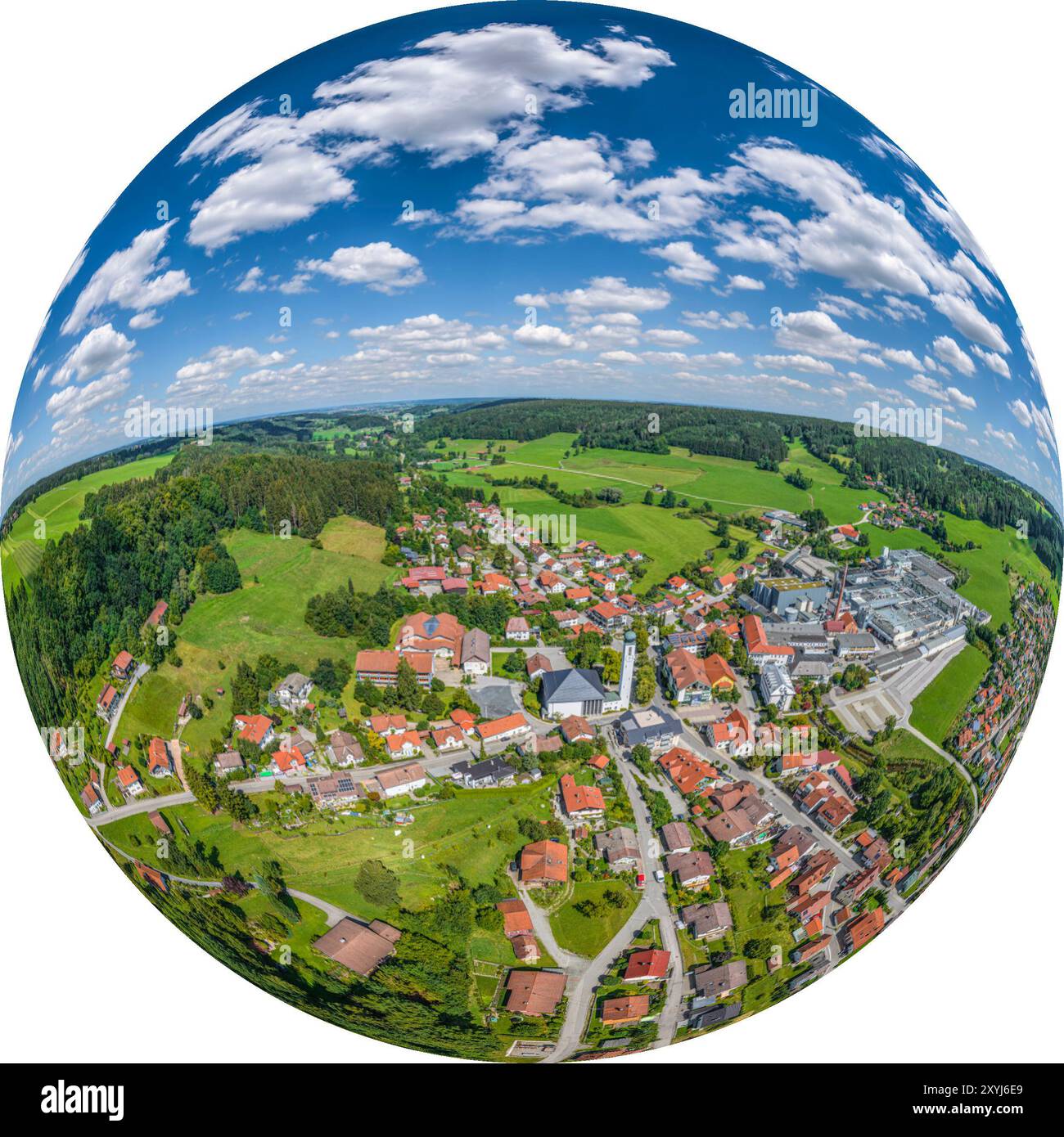 View of the Eastern Günz valley around Ronsberg in the Allgäu region ...