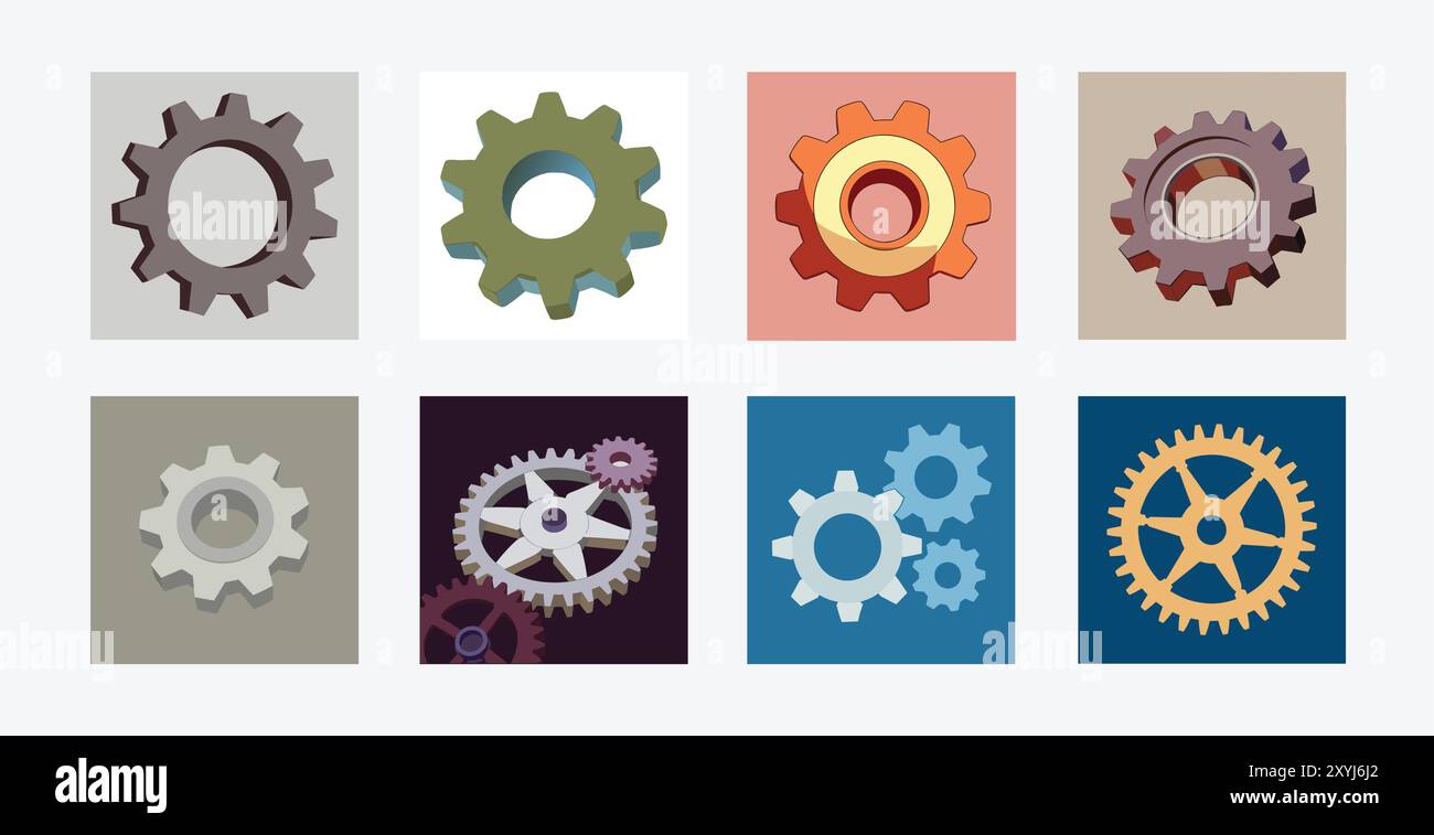 Mechanical parts vector vectors Stock Vector Images - Alamy