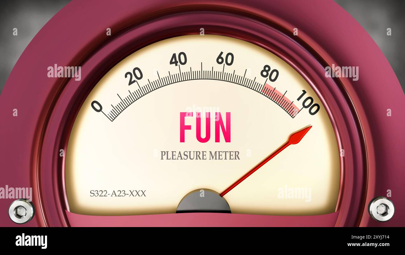 Fun and pleasure meter that is hitting a full scale hi-res stock ...