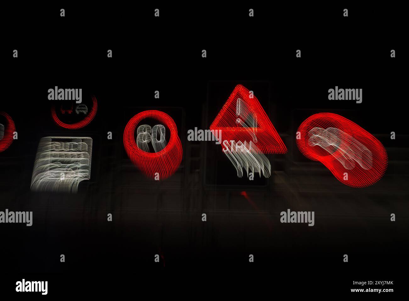 Road signs on the highway. Long exposure Stock Photo - Alamy