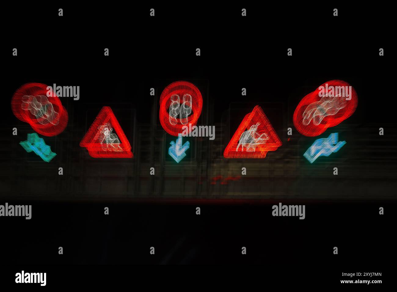 Glowing road signs hi-res stock photography and images - Alamy