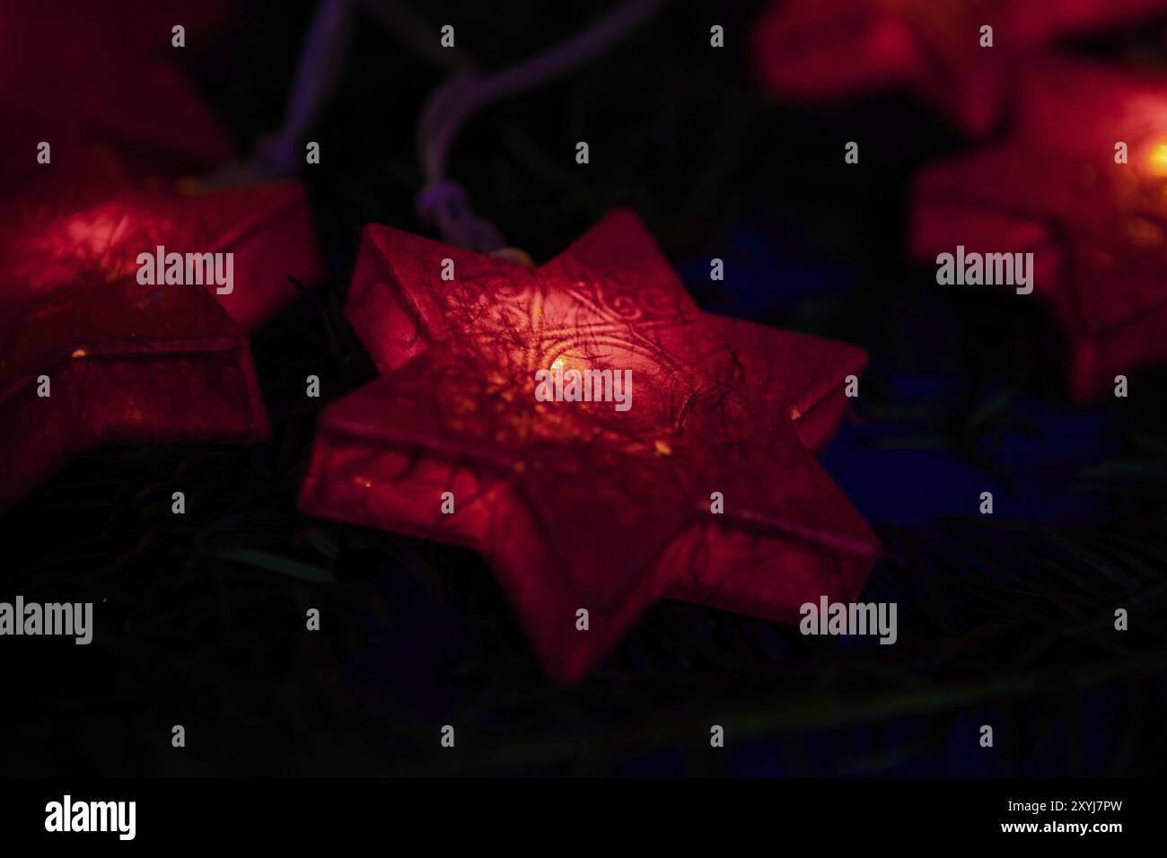Illuminated star shaped lights hi-res stock photography and images - Alamy