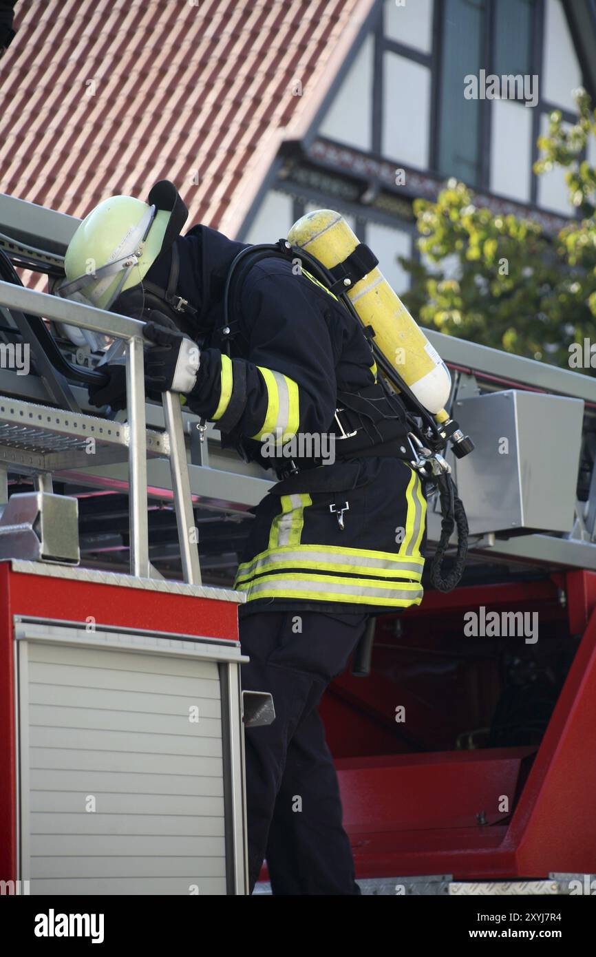 Firefighters during a rescue exercise Stock Photo - Alamy