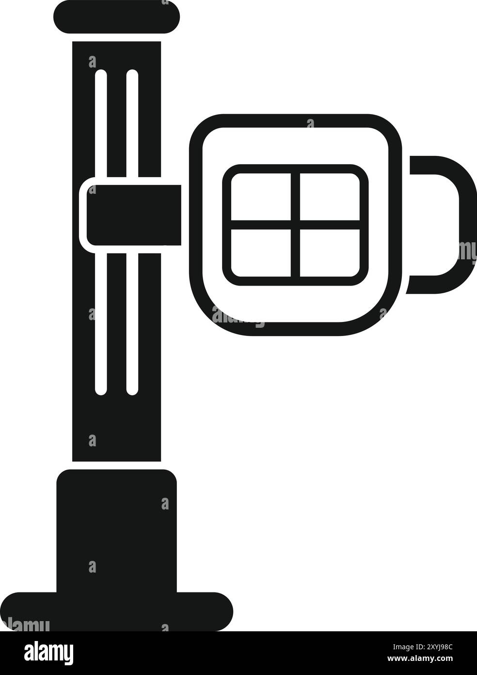 Parking machine displaying green light, indicating availability for ...