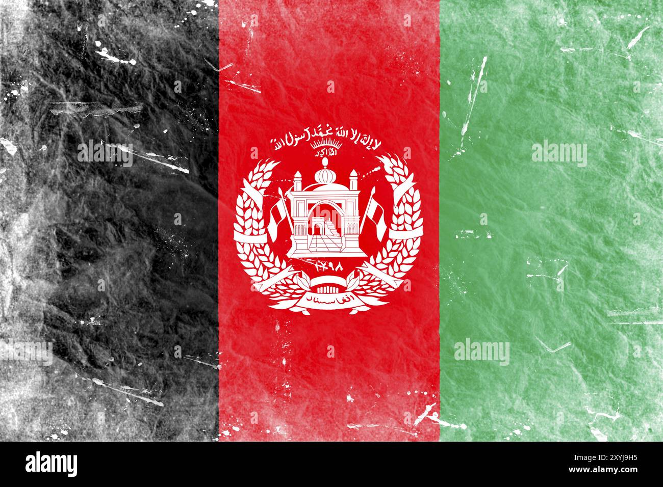 The Afghan flag painted in vintage style Stock Photo - Alamy