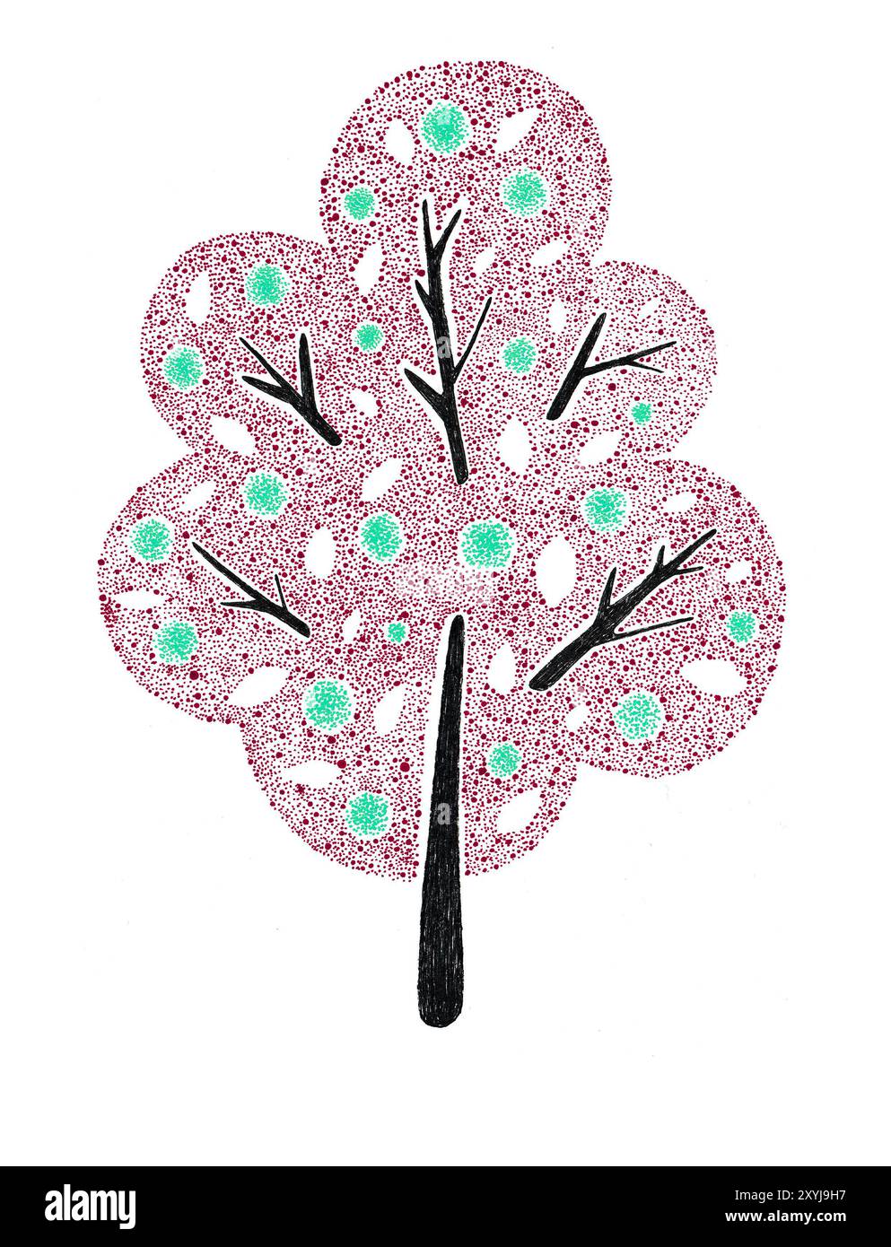 Tree in middle forest Cut Out Stock Images & Pictures - Alamy