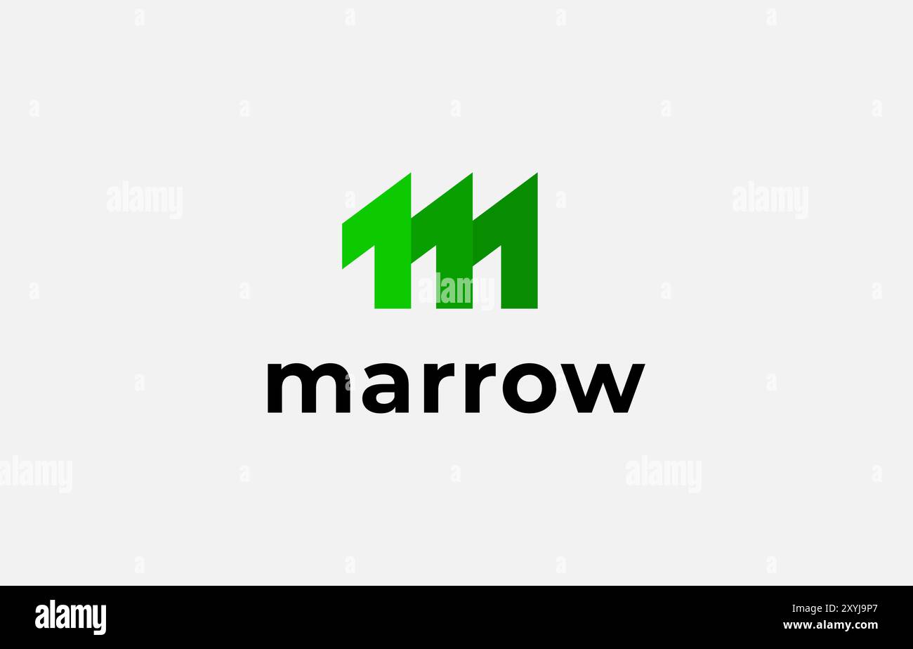 Logo Arrow and Letter M, Template creative design fintech, technology ...