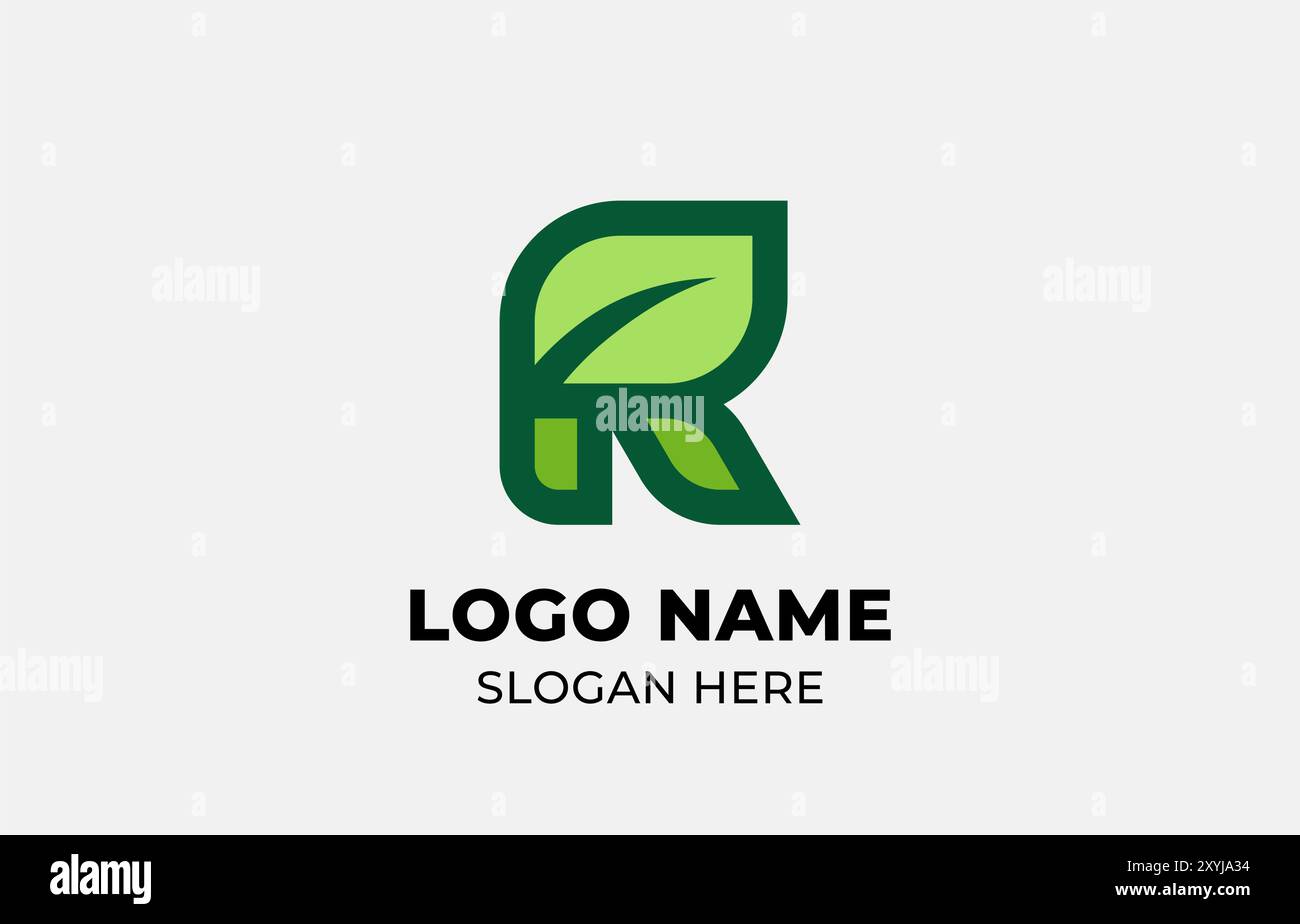 Logo Leaf symbols and Letter R. Template design Nature, tree, go green ...