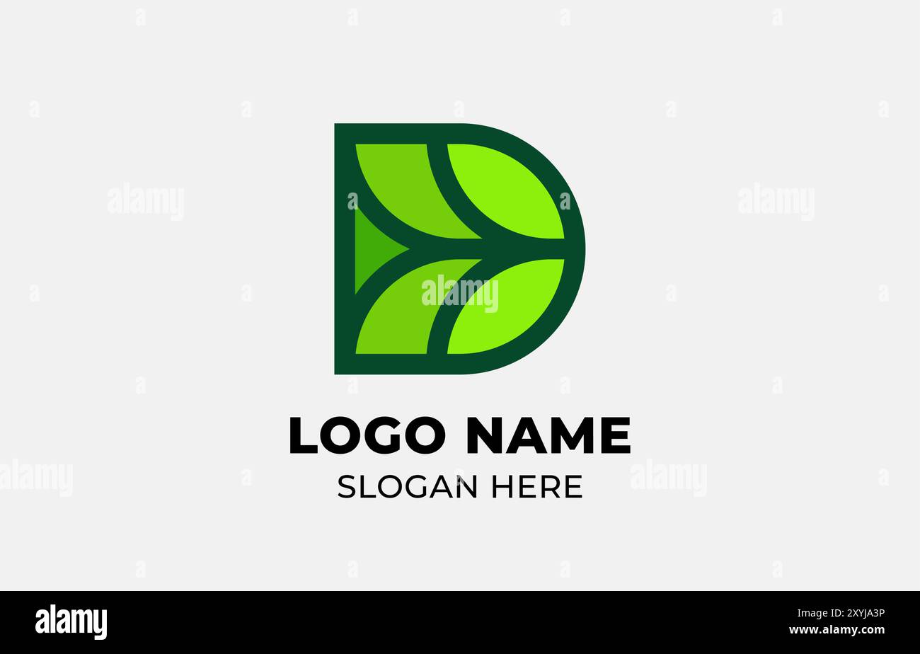 Logo Leaf symbols and Letter D. Template design Nature, tree, go green ...