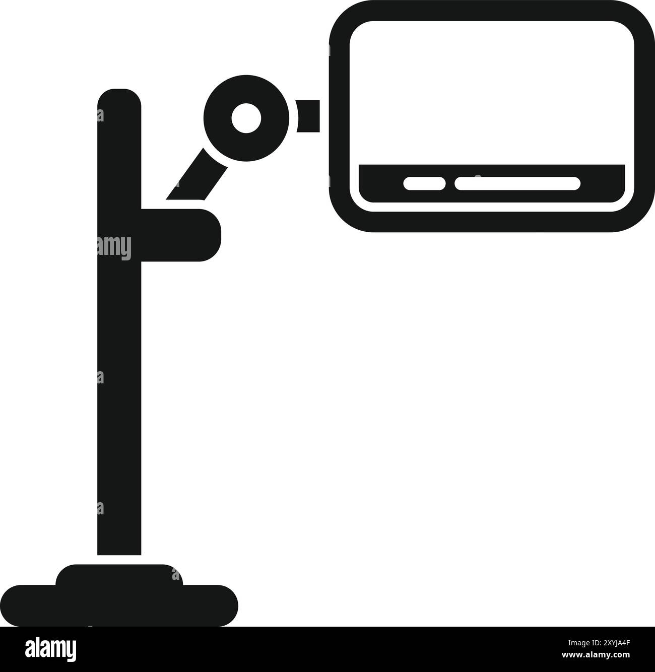 Robotic arm holding tablet icon in simple style isolated on white ...