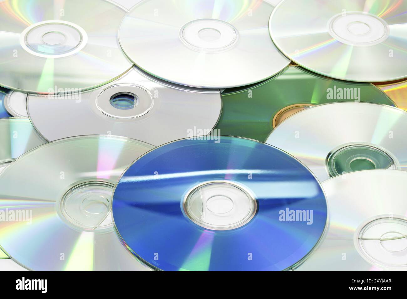 Pile of Compact Discs (CDs) on white background Stock Photo - Alamy