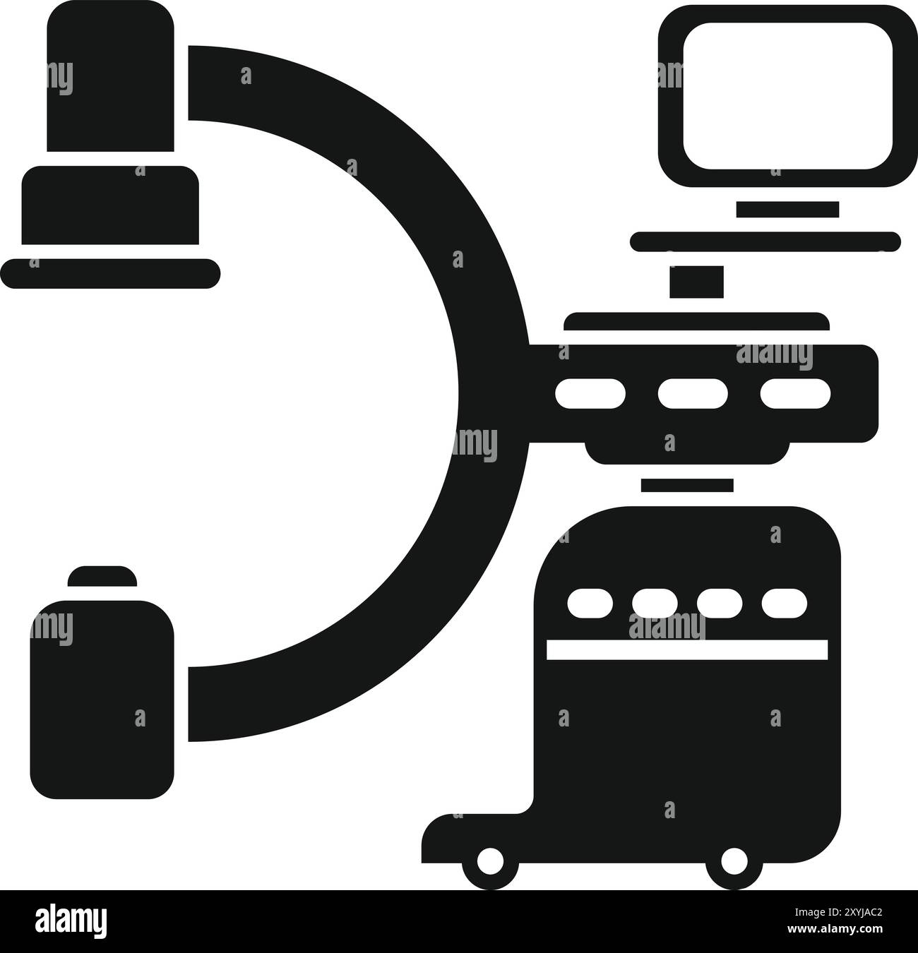 Icon of a mobile medical x ray machine used for radiography and ...