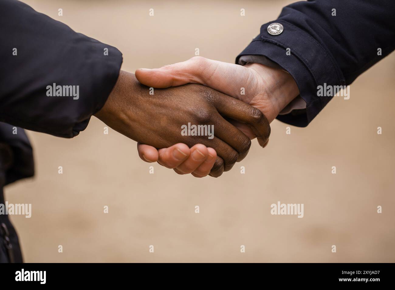 Two people shake hands Stock Photo - Alamy