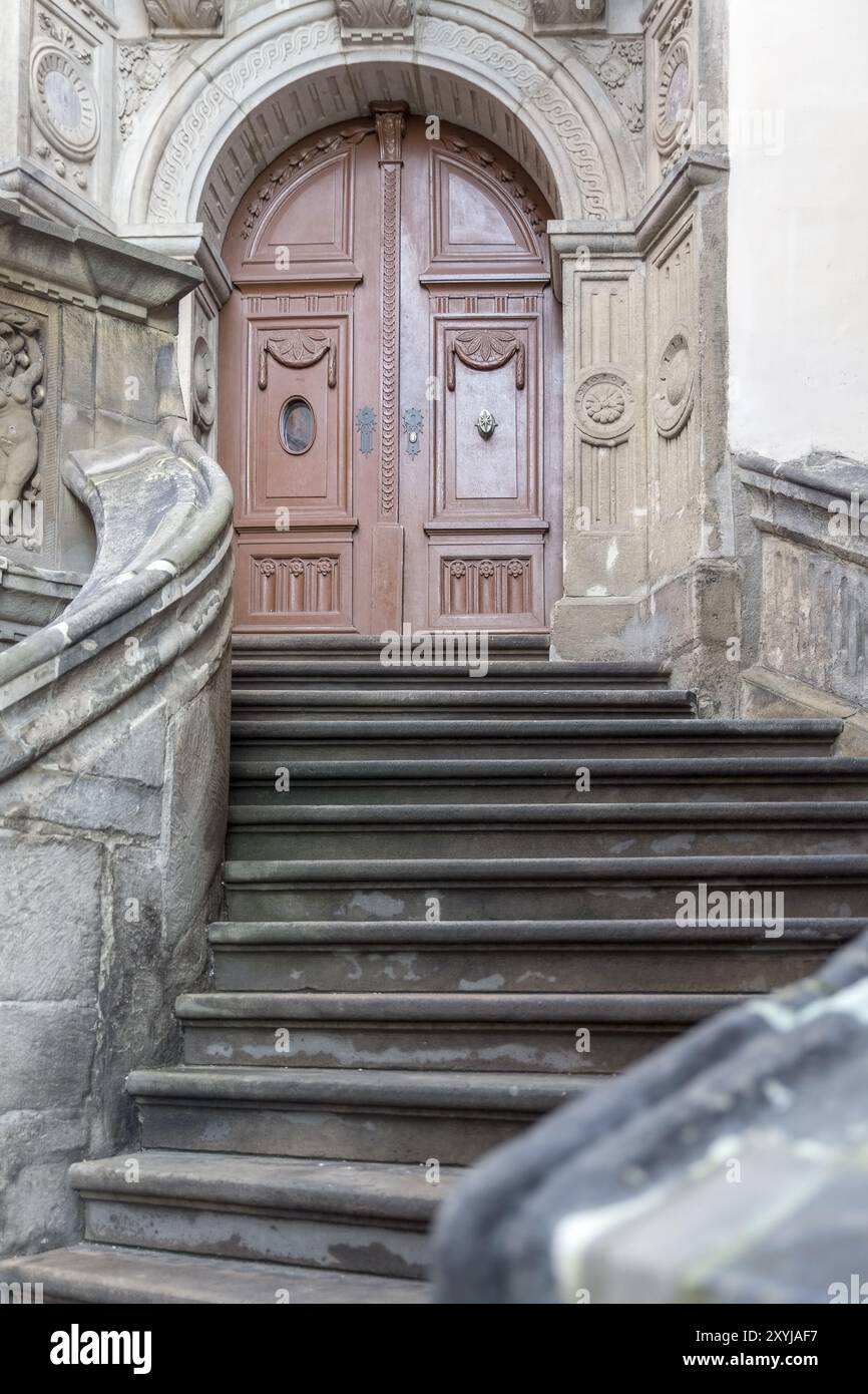Town hall steps, Goerlitz, Saxony Stock Photo - Alamy