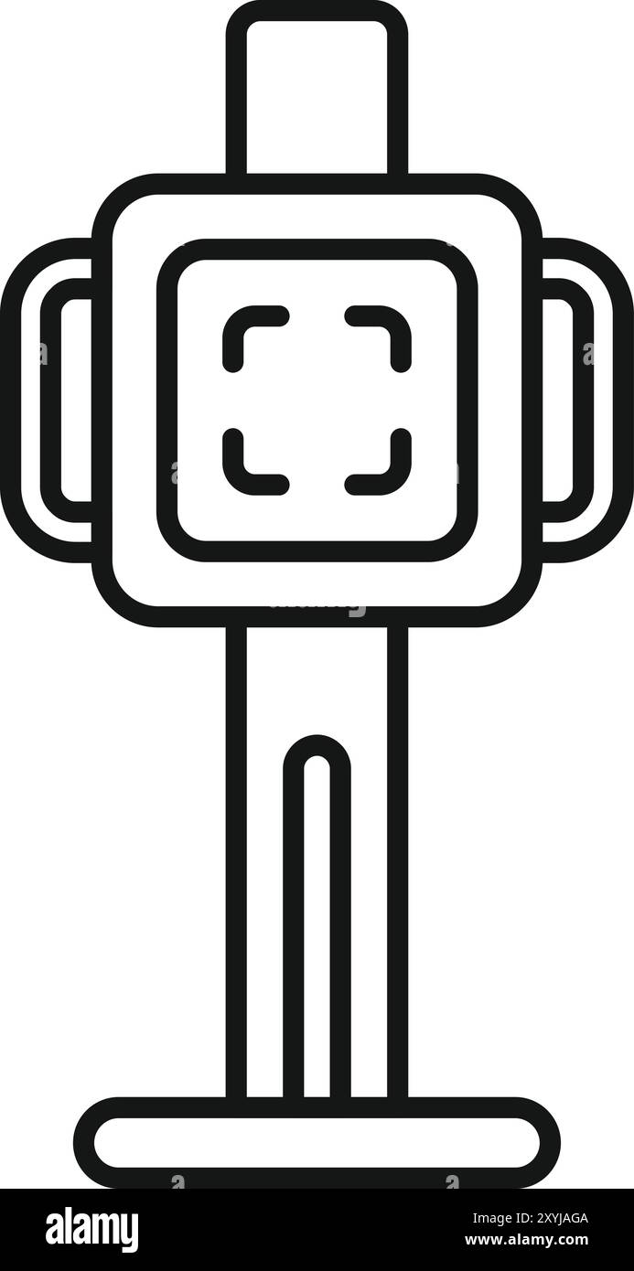 3d Scanner Scanning Object Icon Thin Line Vector Illustration Stock Vector Image And Art Alamy