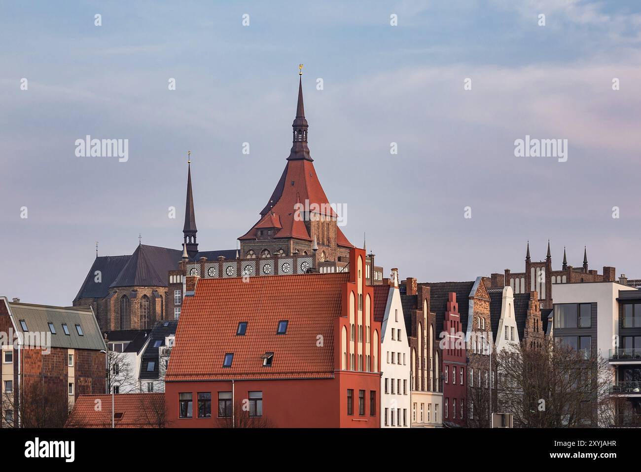 View of historic buildings in Rostock Stock Photo - Alamy