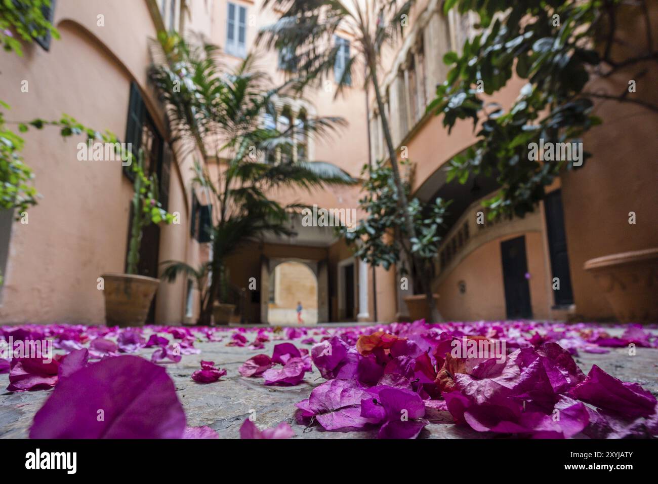Patio en el centro historico, Can Tacon, Mallorca, balearic islands ...