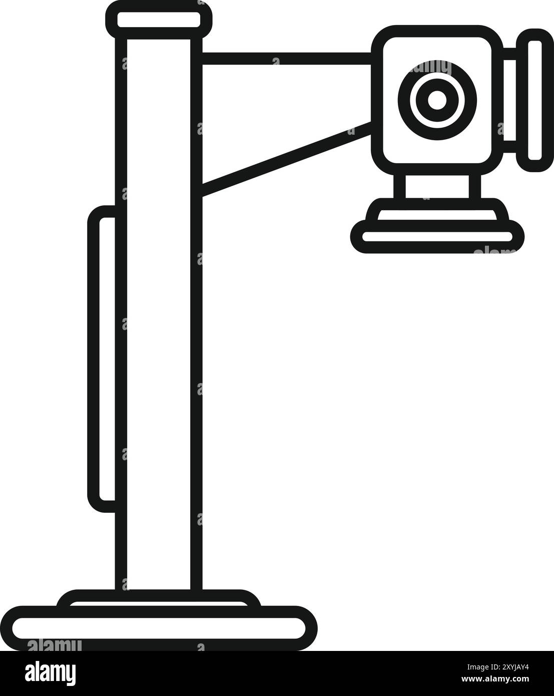 Simple icon of a security camera mounted on a pole, providing ...