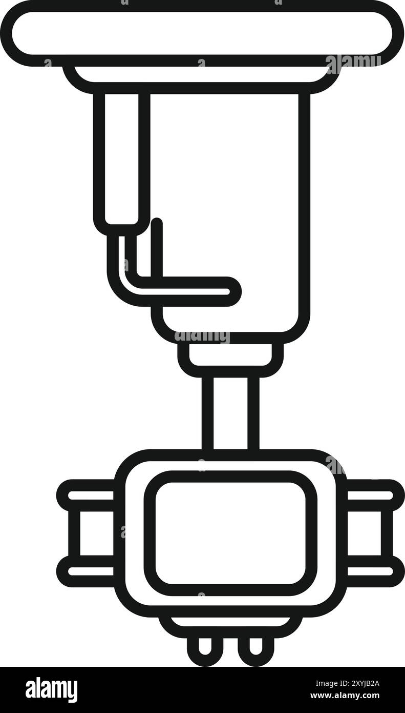 Medical lamp hanging from the ceiling in surgery room icon outline ...