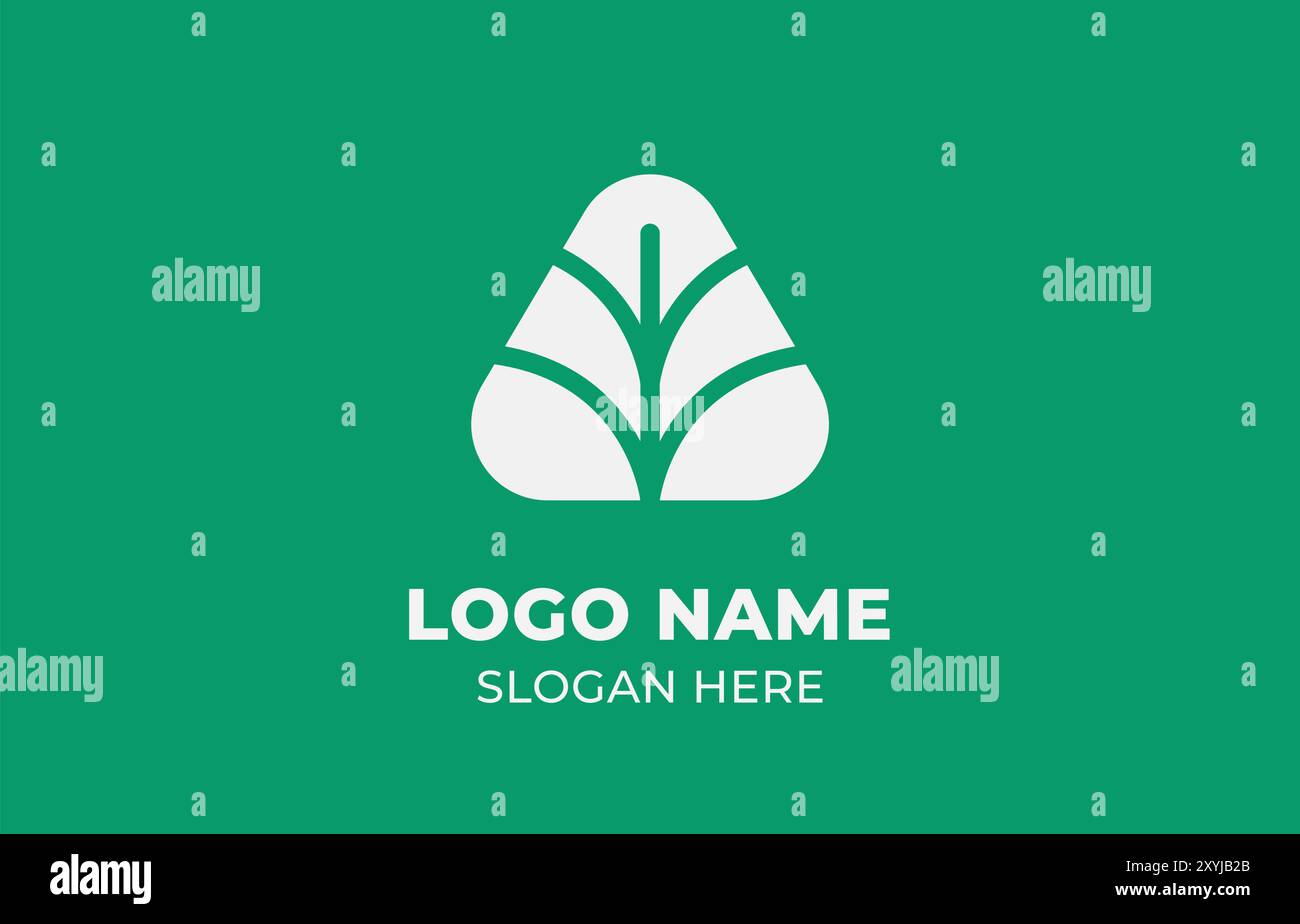 Logo Leaf symbols and Triangle shape. Template design Nature, tree, go ...
