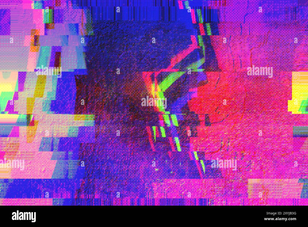 Abstract digital motion glitch art distorted background with pixelated texture Stock Photo - Alamy