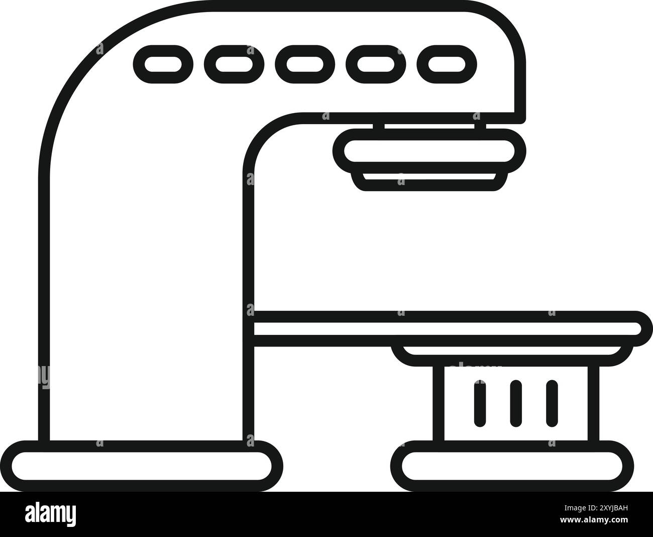 Magnetic resonance imaging scanner performing scan procedure line icon ...
