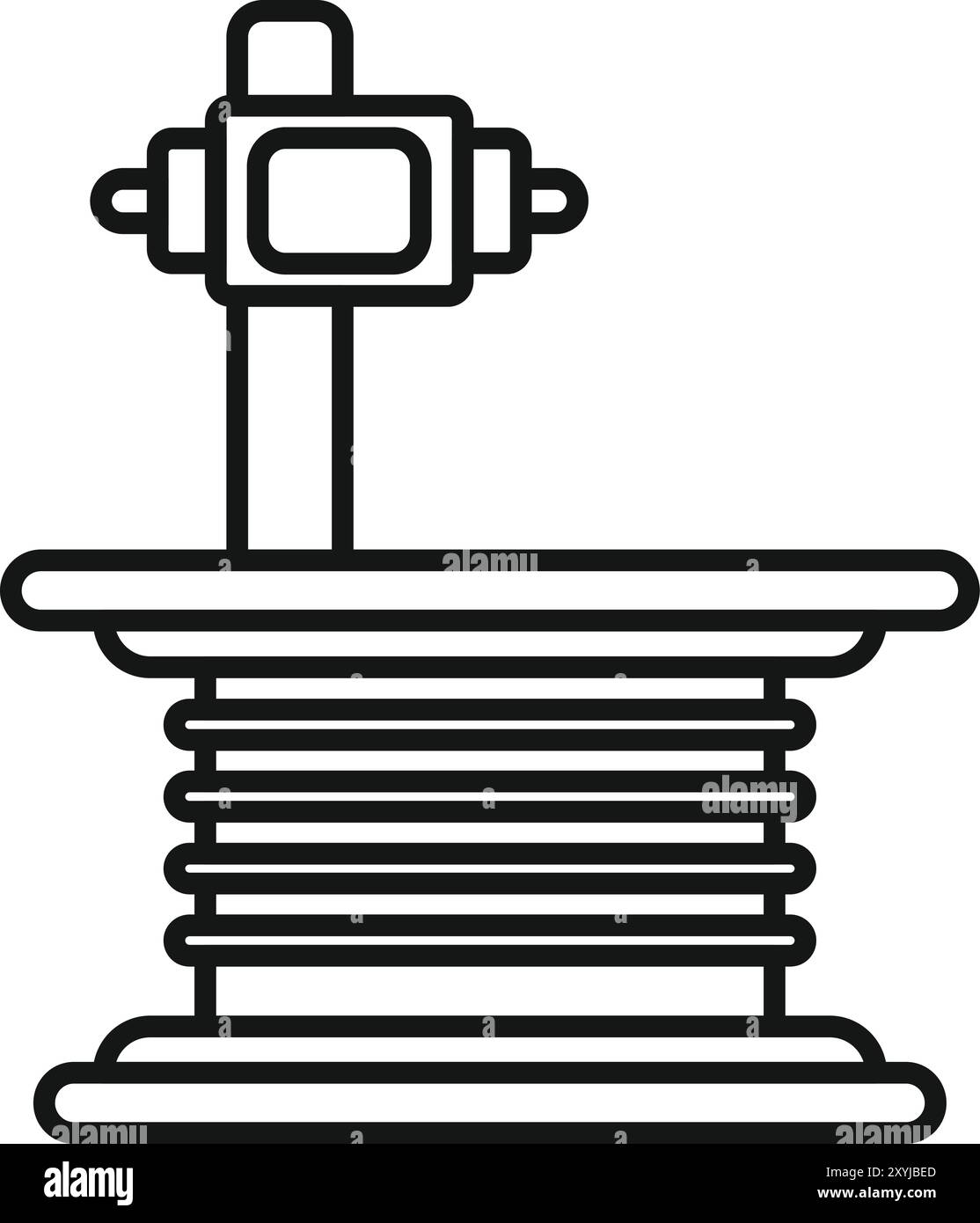 Simple vector icon representing a cable coil with a meter on top ...