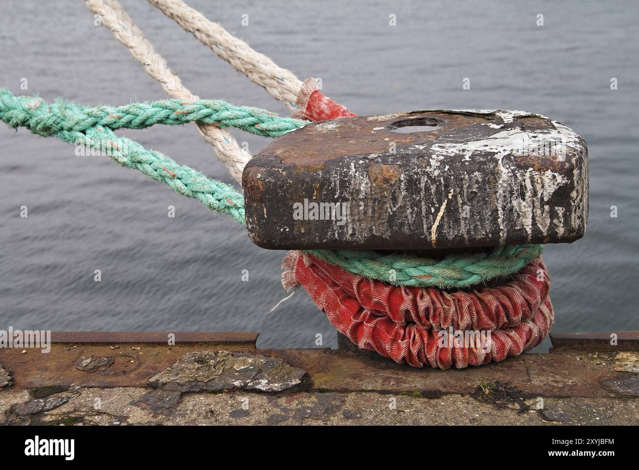 A bollard on a quay edge Stock Photo - Alamy