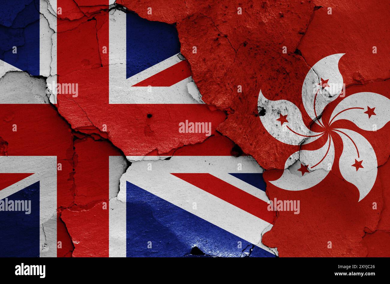 Hong kong and uk flags hi-res stock photography and images - Alamy