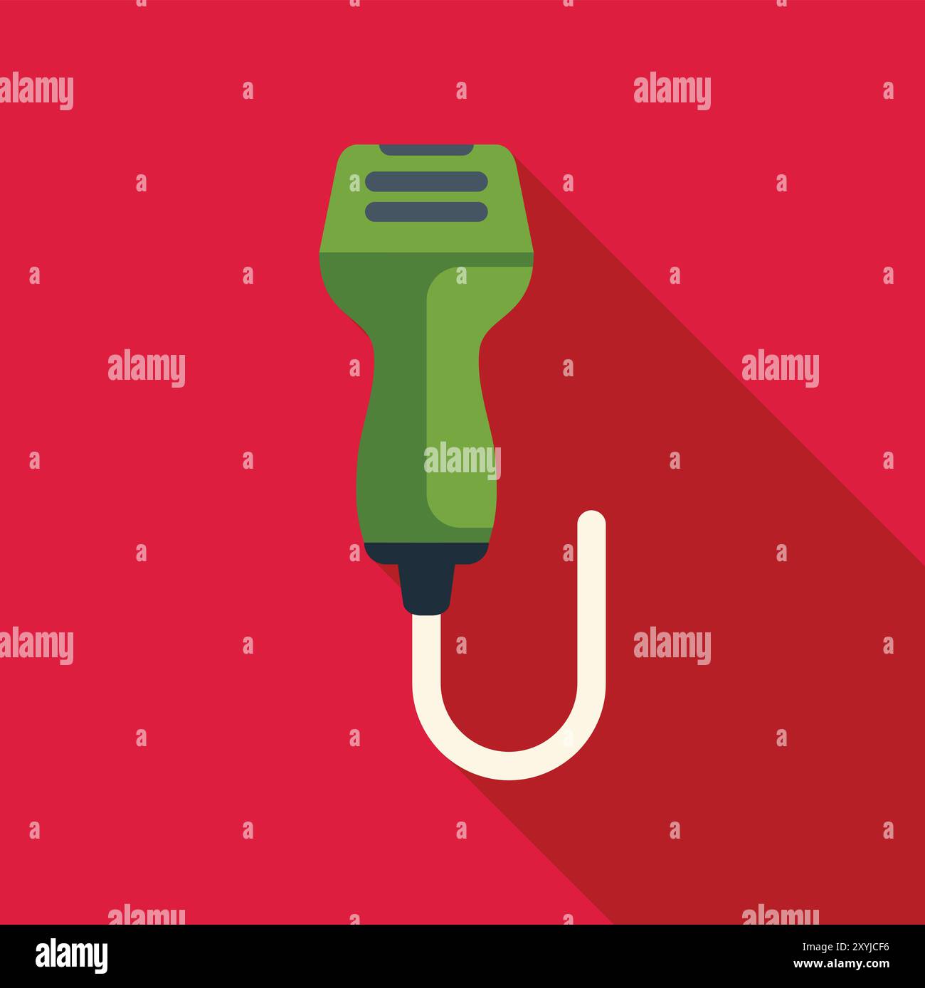 Green ultrasound transducer probe performing a medical scan procedure ...