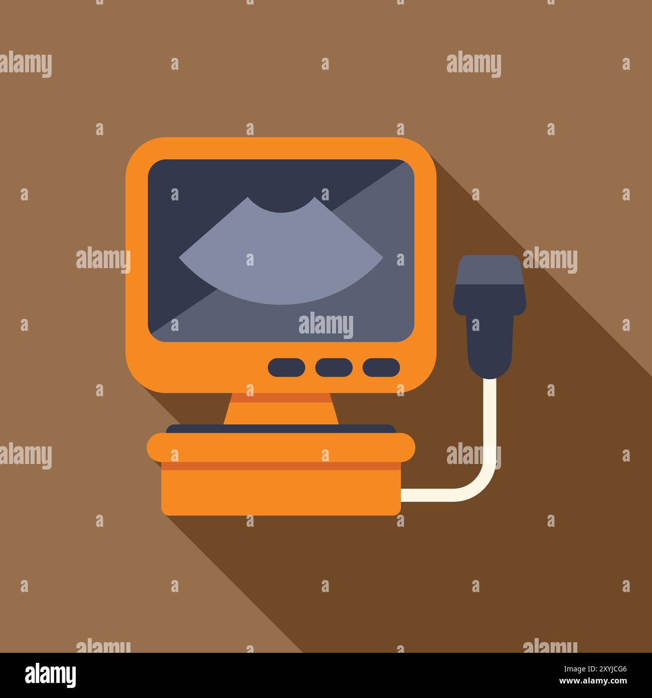 Ultrasound machine displaying a sonogram image, representing medical ...