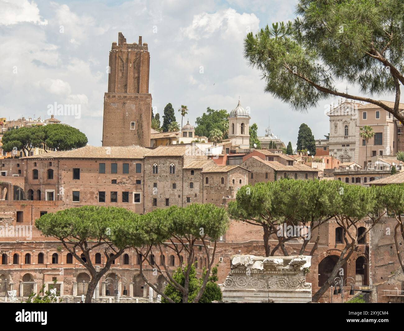 Historic architecture with ancient towers and surrounding trees under a ...
