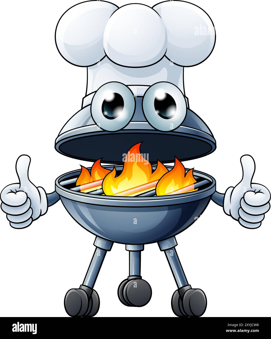 Barbecue Chef Cartoon Mascot Charcoal BBQ Person Stock Vector Image & Art - Alamy