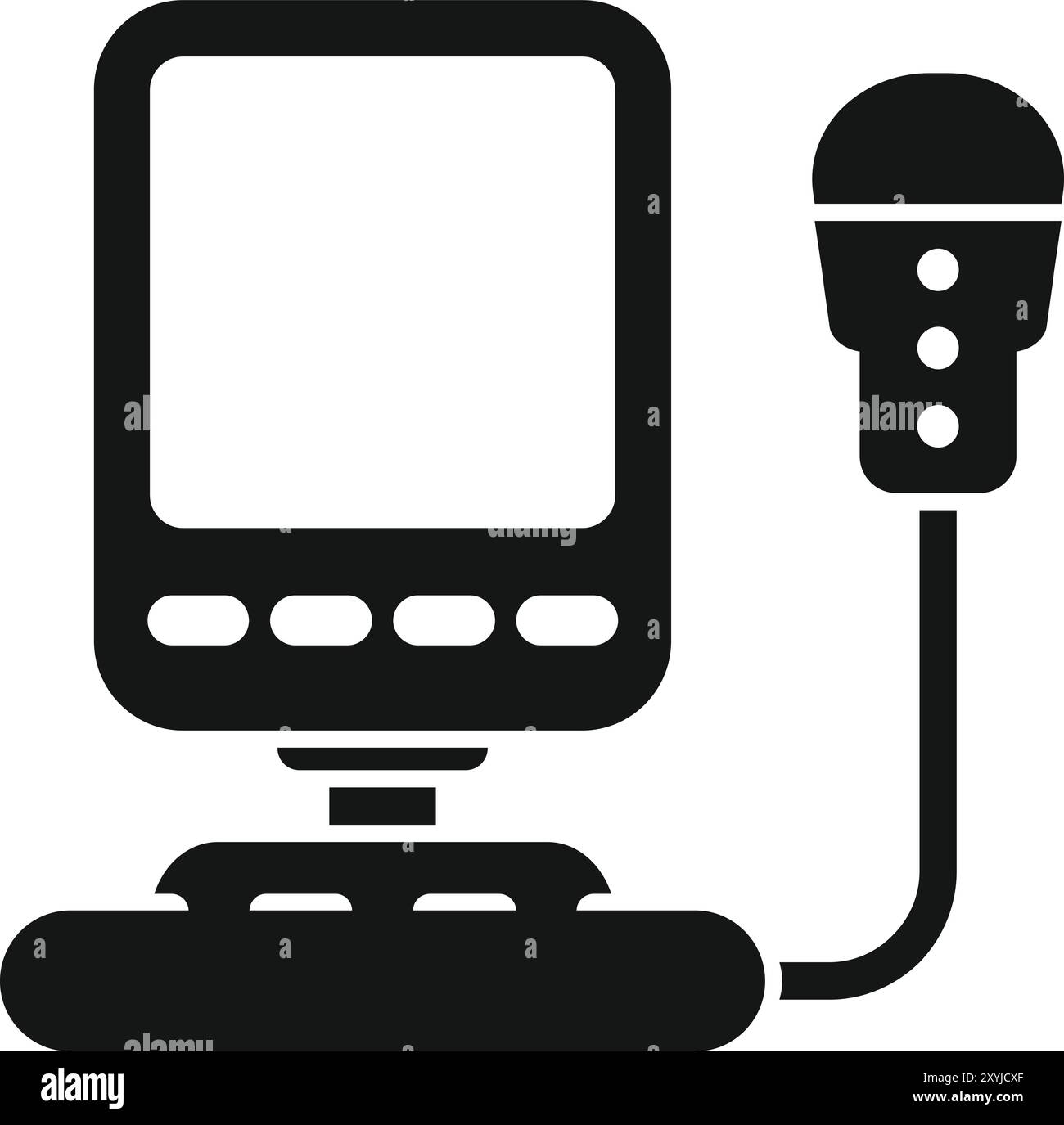 This simple vector design shows an ultrasound machine, used for ...
