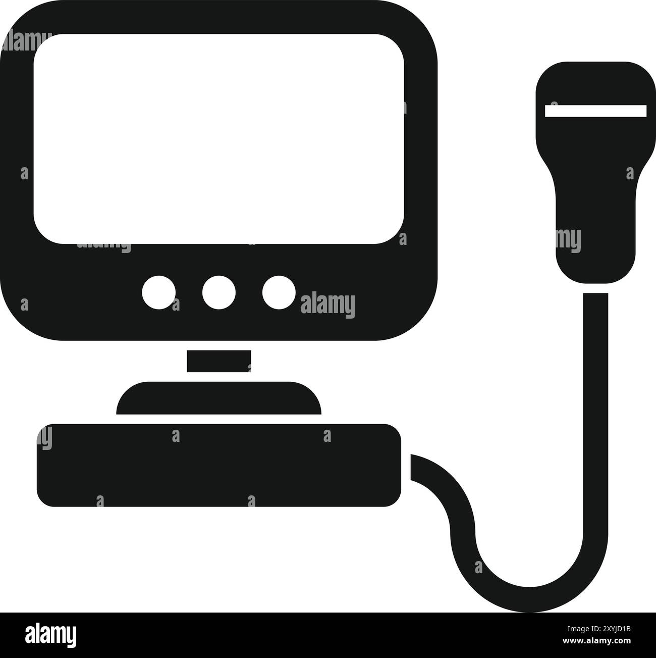 Ultrasound machine icon representing equipment used for medical imaging ...