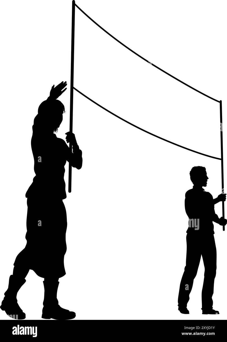 Banner Silhouette Protestors at March Rally Strike Stock Vector Image ...